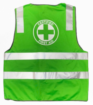 Hi Vis First Aid Certified Vest c/w Reflective Tape (Green) HVFAV ...