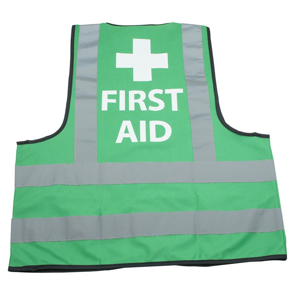 First Aid Printed Vest c/w Reflective Tape (Green) V006GRDFA – Visual ...
