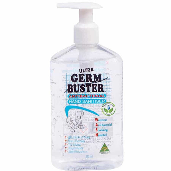 Germ Buster Anti-Bacterial Hand Sanitiser Gel Pump 350ml GB350P ...