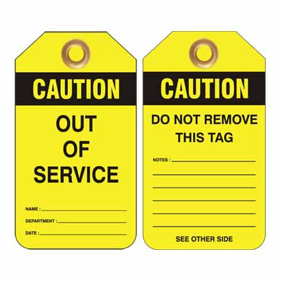 Lockout Tag Code UDT314 - Caution Out Of Service – Visual Workwear