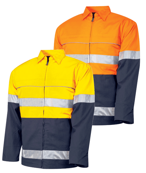 Tru Workwear Cotton Drill Canvas Jacket c/w 3M Reflective Tape DJ2192T ...